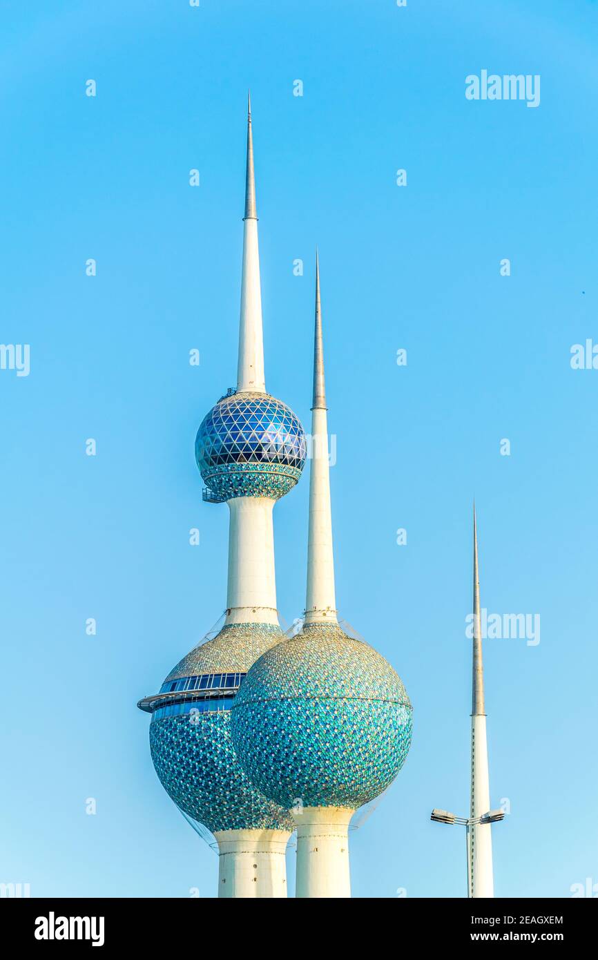 The Kuwait Towers - the best known landmark of Kuwait City Stock Photo ...