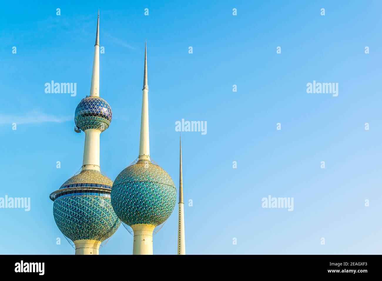 The Kuwait Towers - the best known landmark of Kuwait City Stock Photo ...