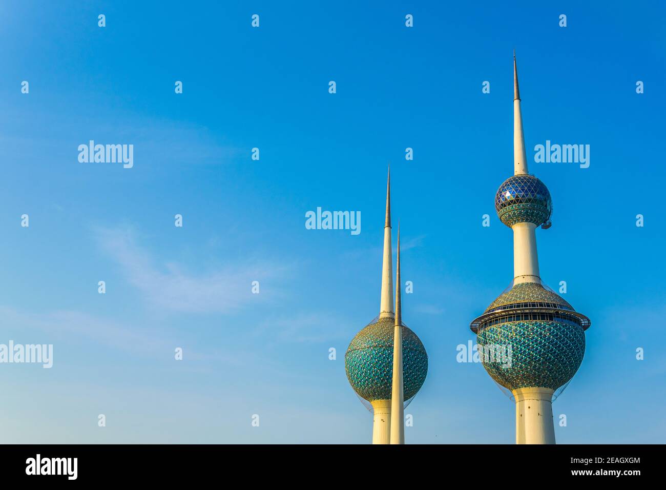 The Kuwait Towers - the best known landmark of Kuwait City Stock Photo ...