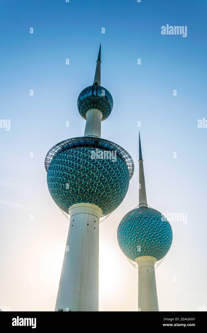 The Kuwait Towers - the best known landmark of Kuwait City Stock Photo ...