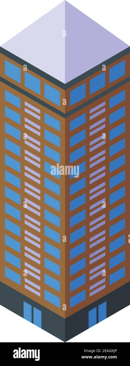 Business city tower icon. Isometric of business city tower vector icon ...