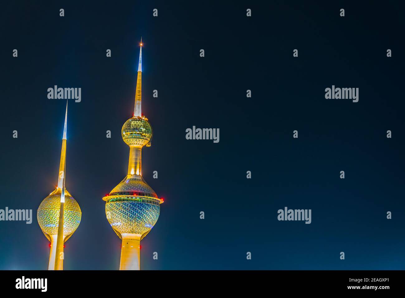 The Kuwait Towers - the best known landmark of Kuwait City - during ...