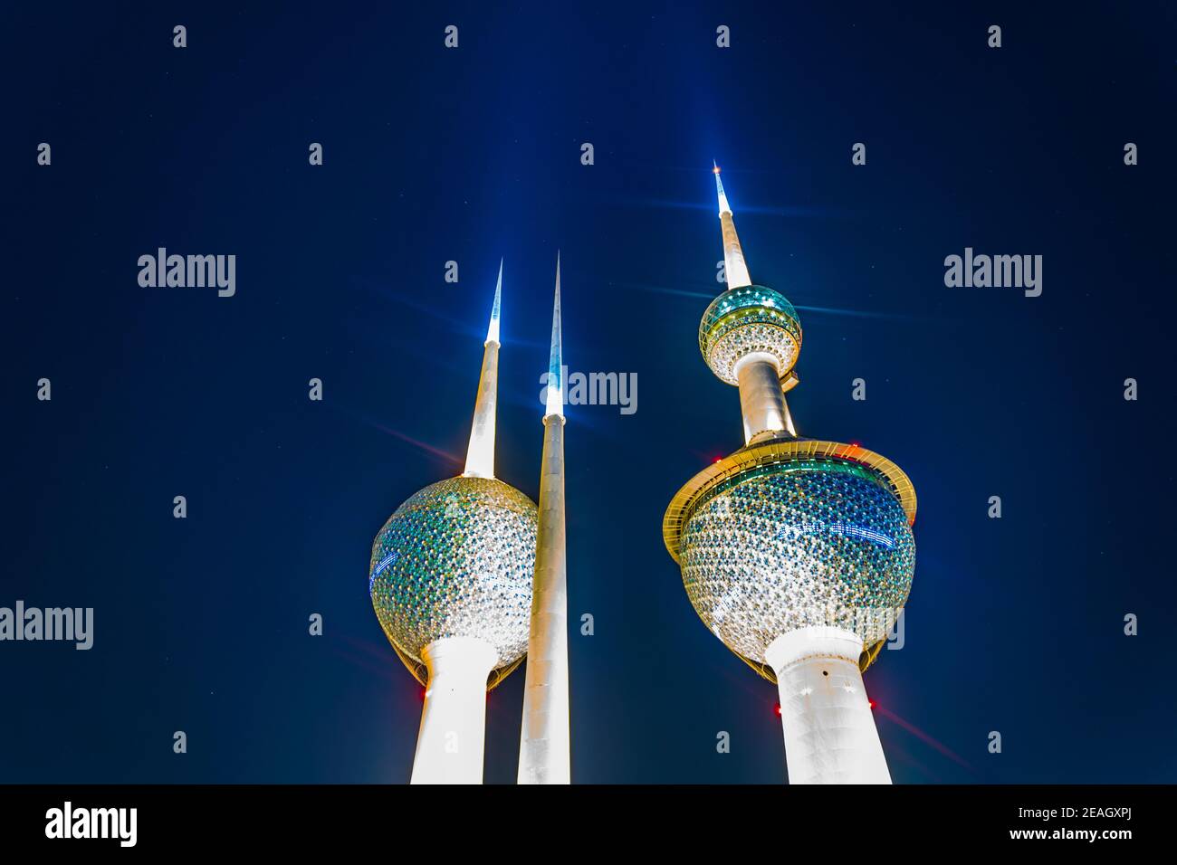 The Kuwait Towers - the best known landmark of Kuwait City - during ...