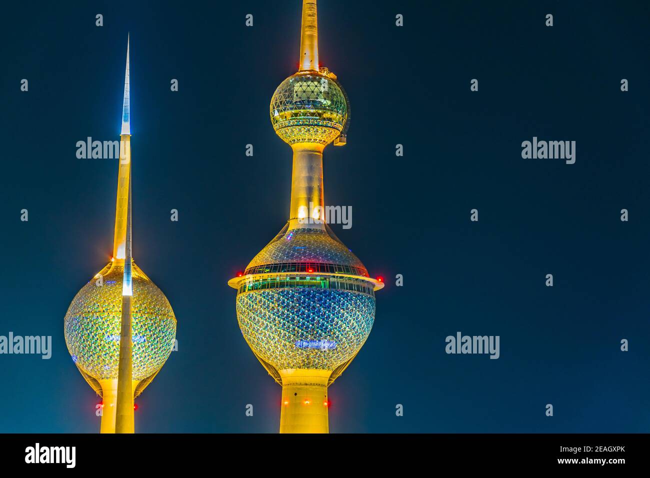 The Kuwait Towers - the best known landmark of Kuwait City - during ...