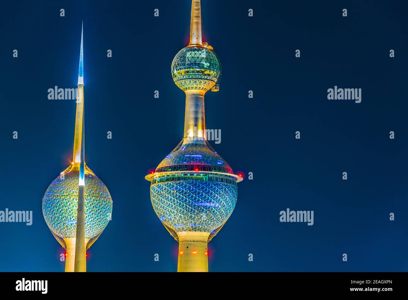 The Kuwait Towers - the best known landmark of Kuwait City - during ...