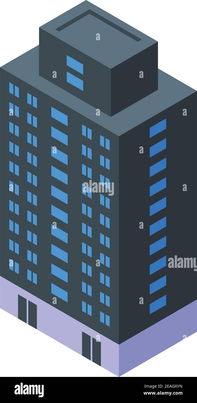 Building office icon. Isometric of building office vector icon for web ...