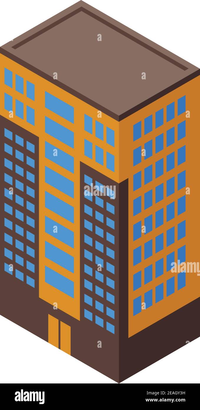 Residential building icon. Isometric of residential building vector ...