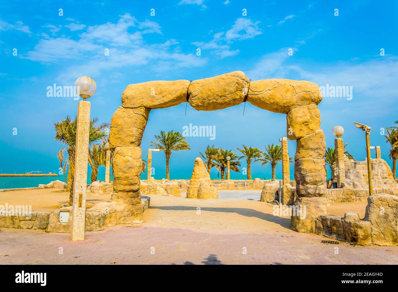 View of the corniche - promenade in Kuwait Stock Photo - Alamy