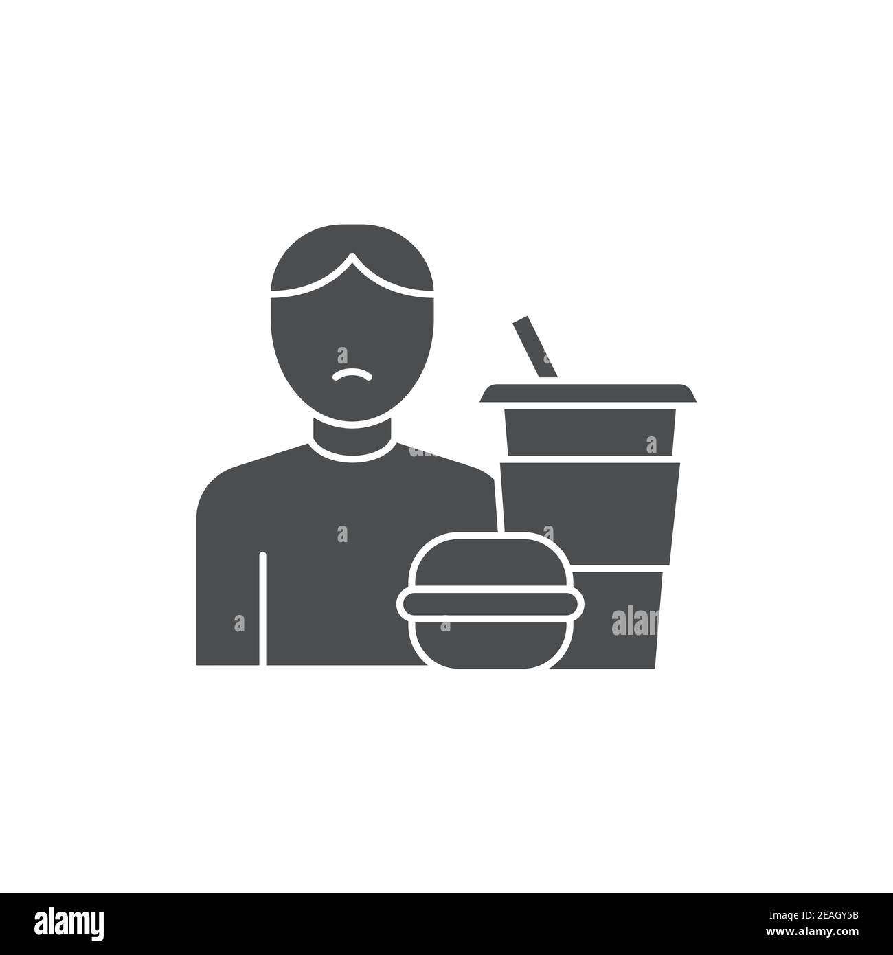 Food addiction line color icon. Sign for web page, mobile app, button ...