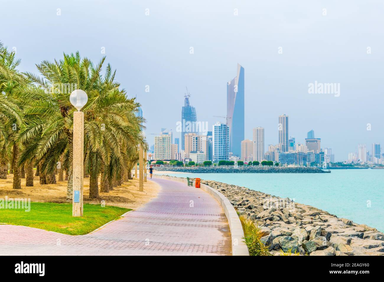 View of the corniche - promenade in Kuwait Stock Photo - Alamy