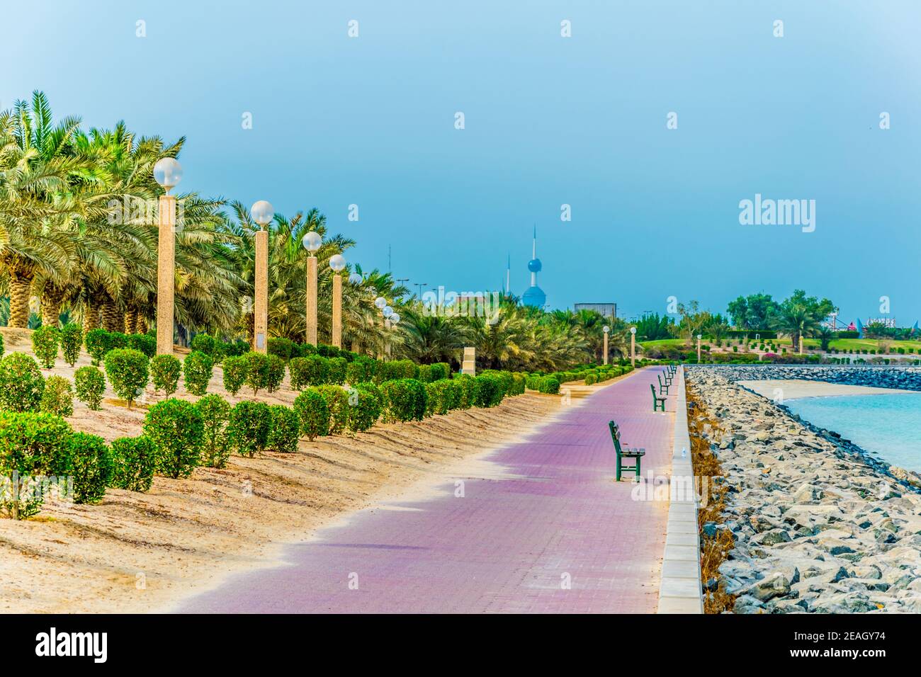 Kuwait city corniche view beach hi-res stock photography and images - Alamy