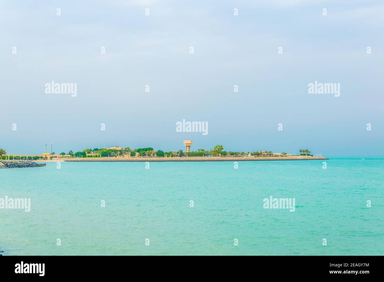 View of the Green island park built on reclaimed land in Kuwait Stock ...