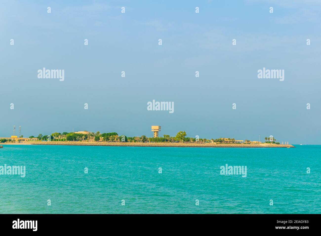 View of the Green island park built on reclaimed land in Kuwait Stock ...