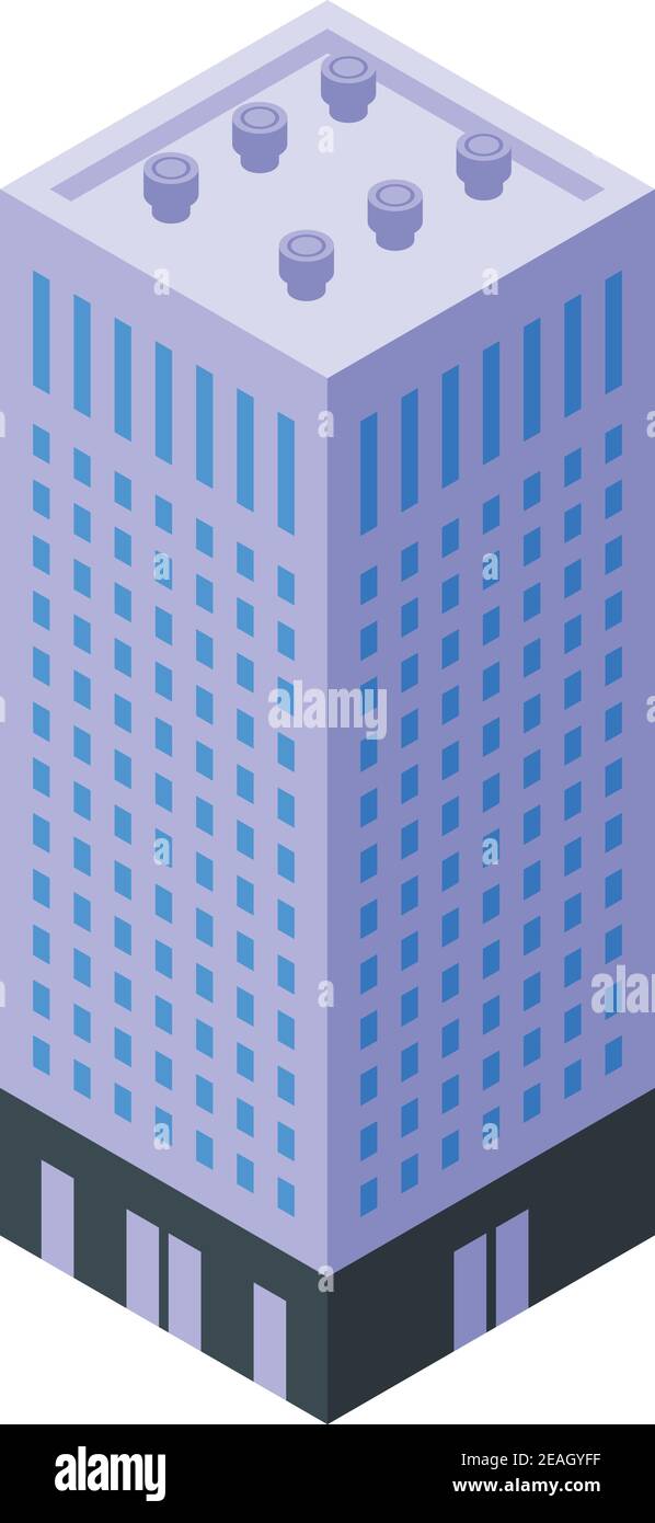Business service building icon. Isometric of business service building ...