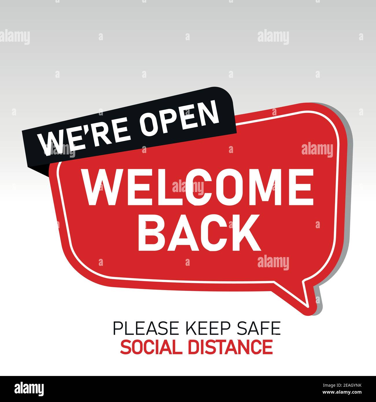 Open sign on the front door - welcome back We are working again. Keep ...