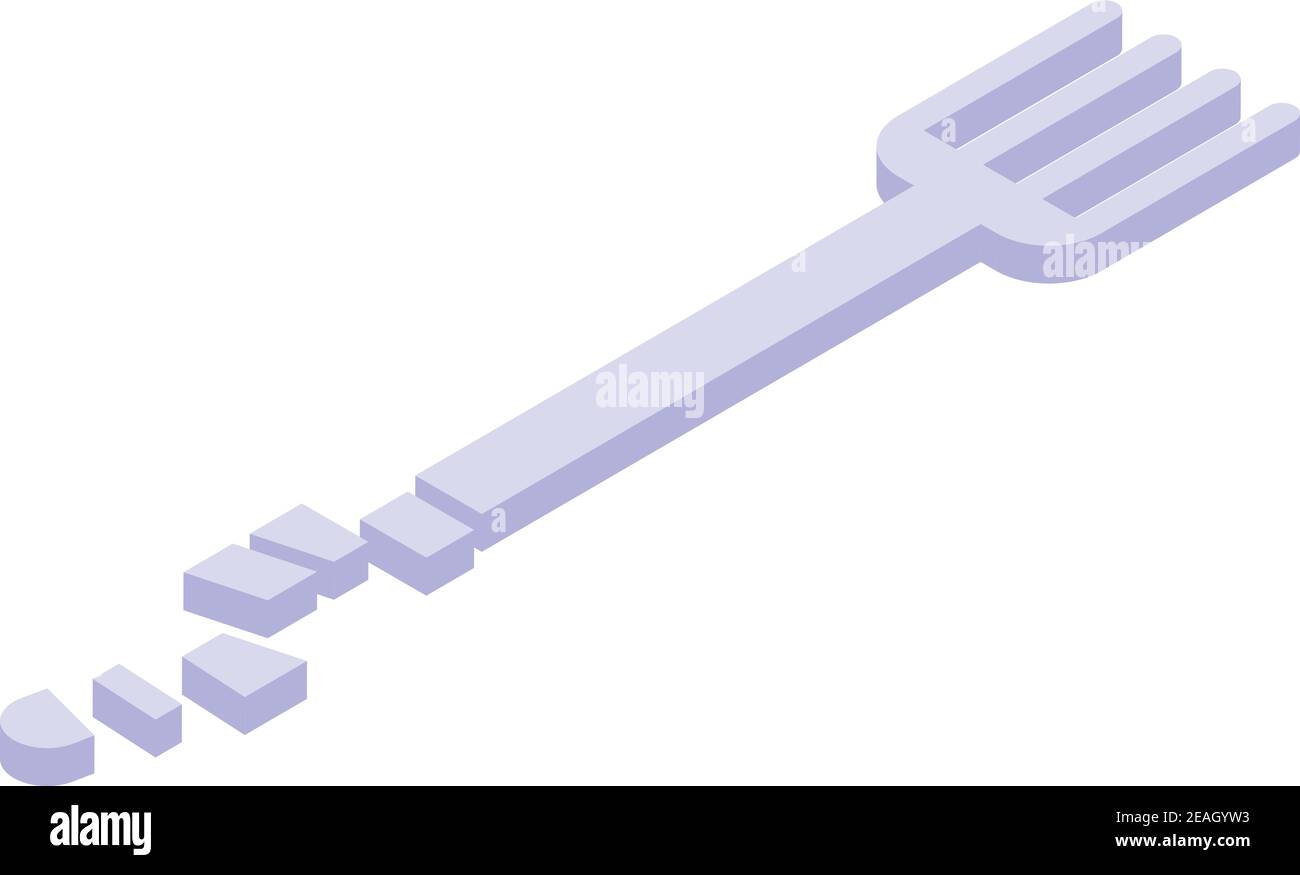 Biodegradable fork icon. Isometric of biodegradable fork vector icon ...