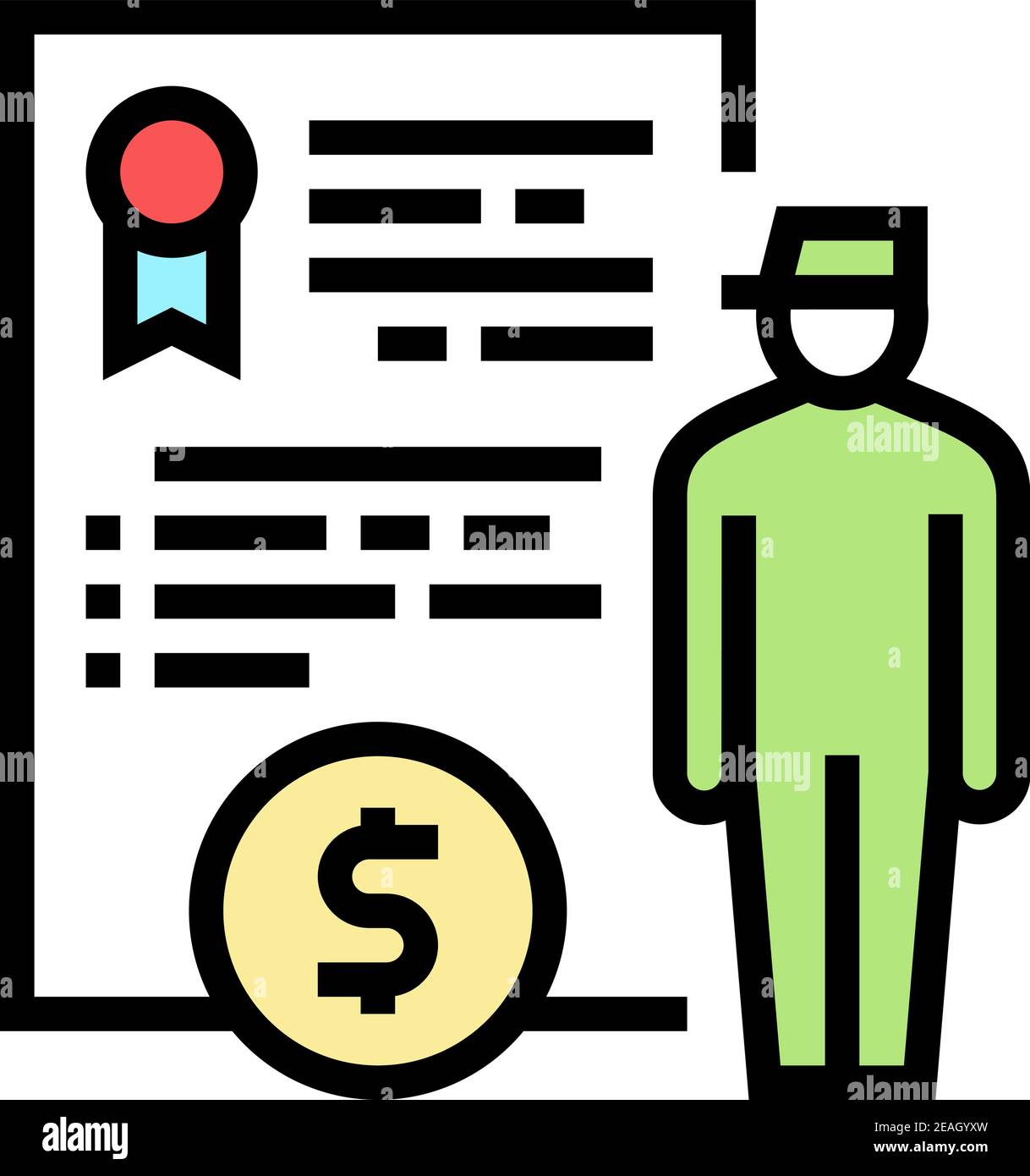 military personnel allowance color icon vector illustration Stock ...