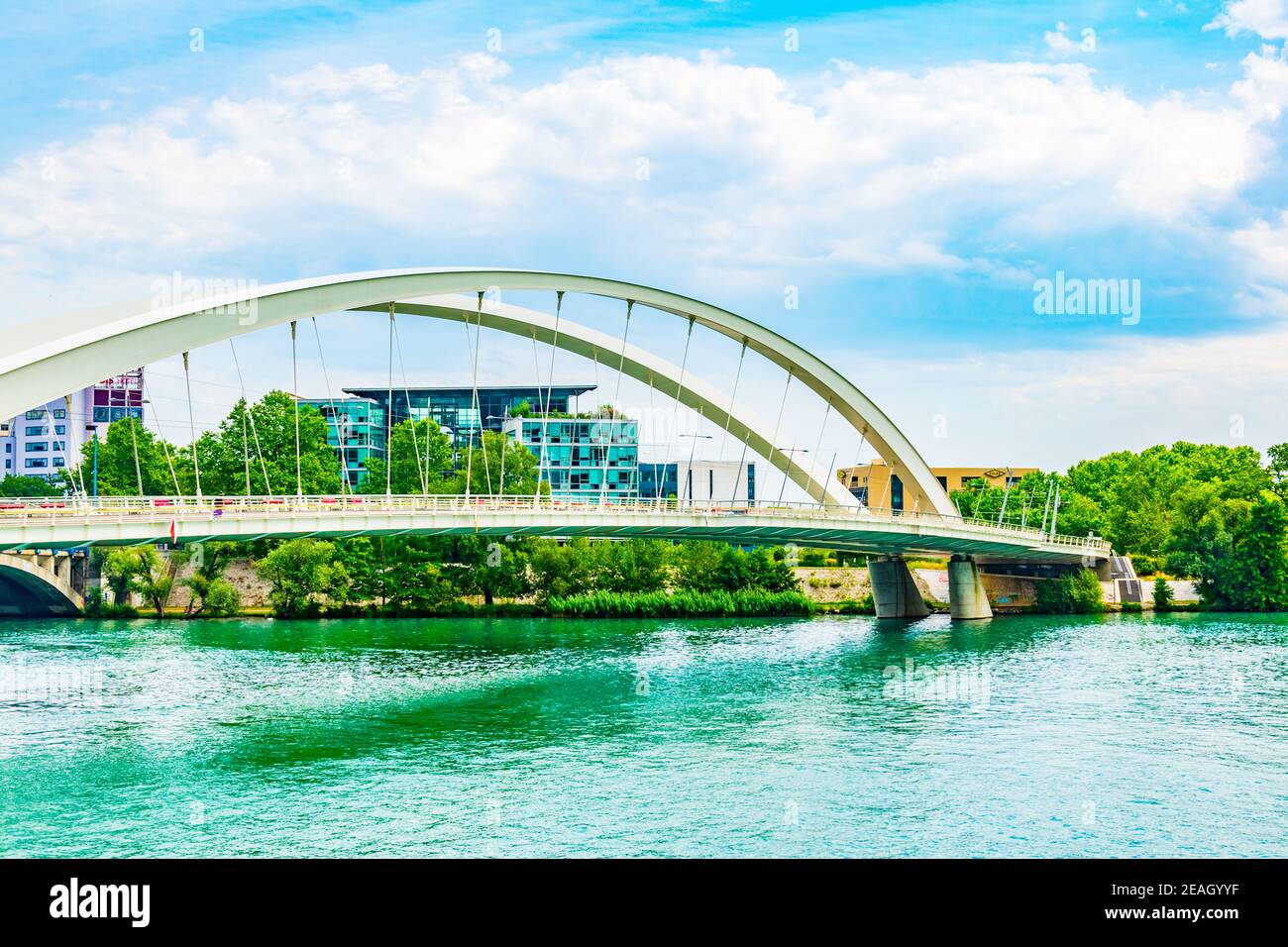 Bridge and train over rhone river hi-res stock photography and images ...