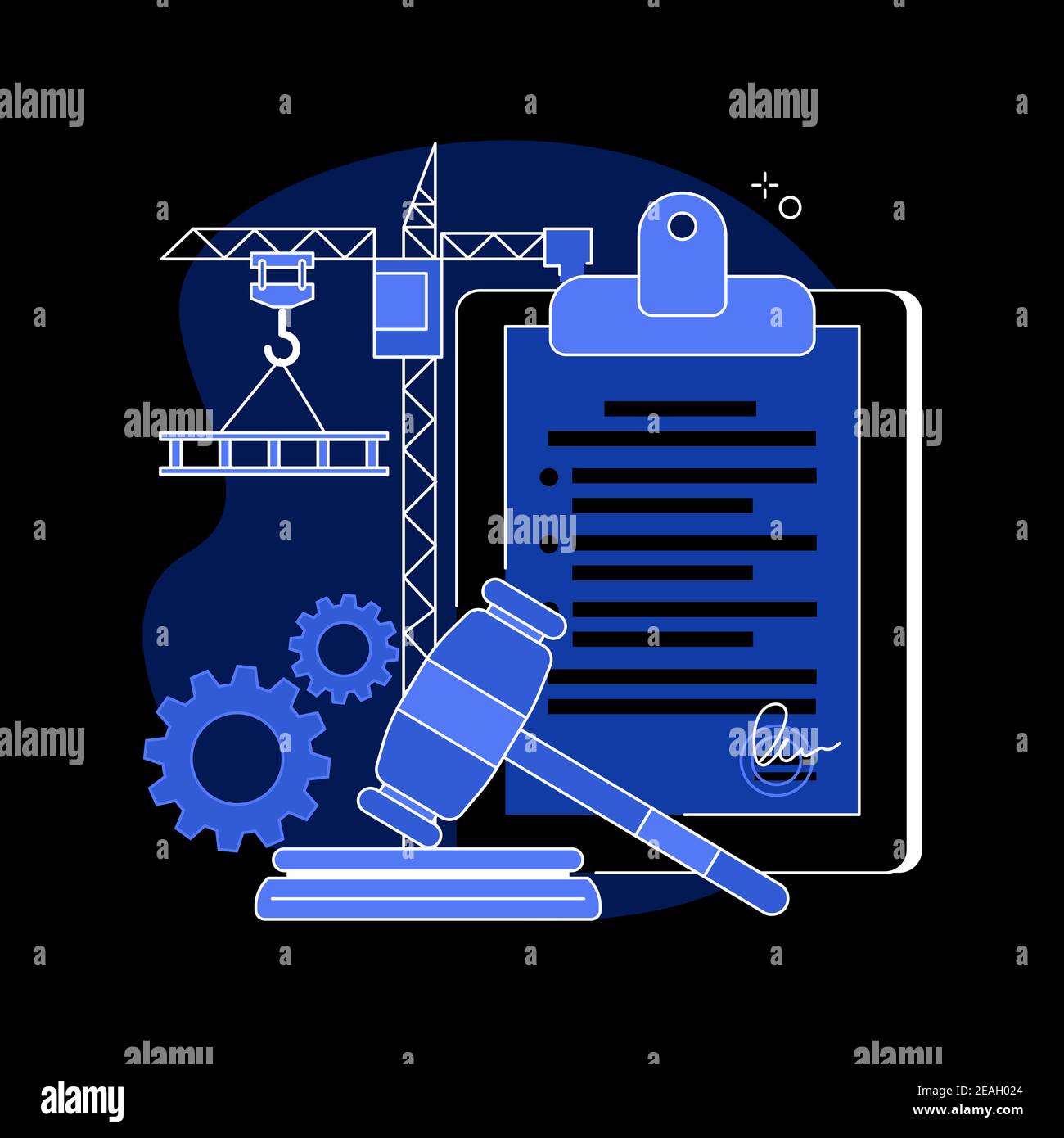 Building permit abstract concept vector illustration Stock Vector Image ...
