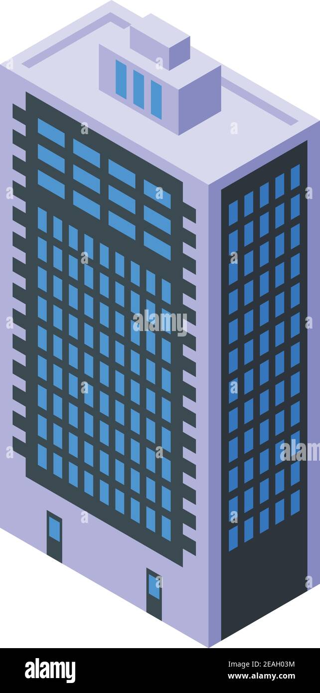 Apartment building icon. Isometric of apartment building vector icon ...