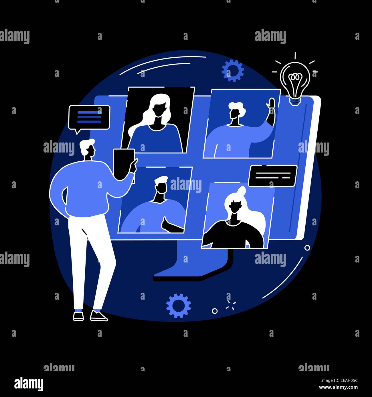 Online meetup abstract concept vector illustration Stock Vector Image ...