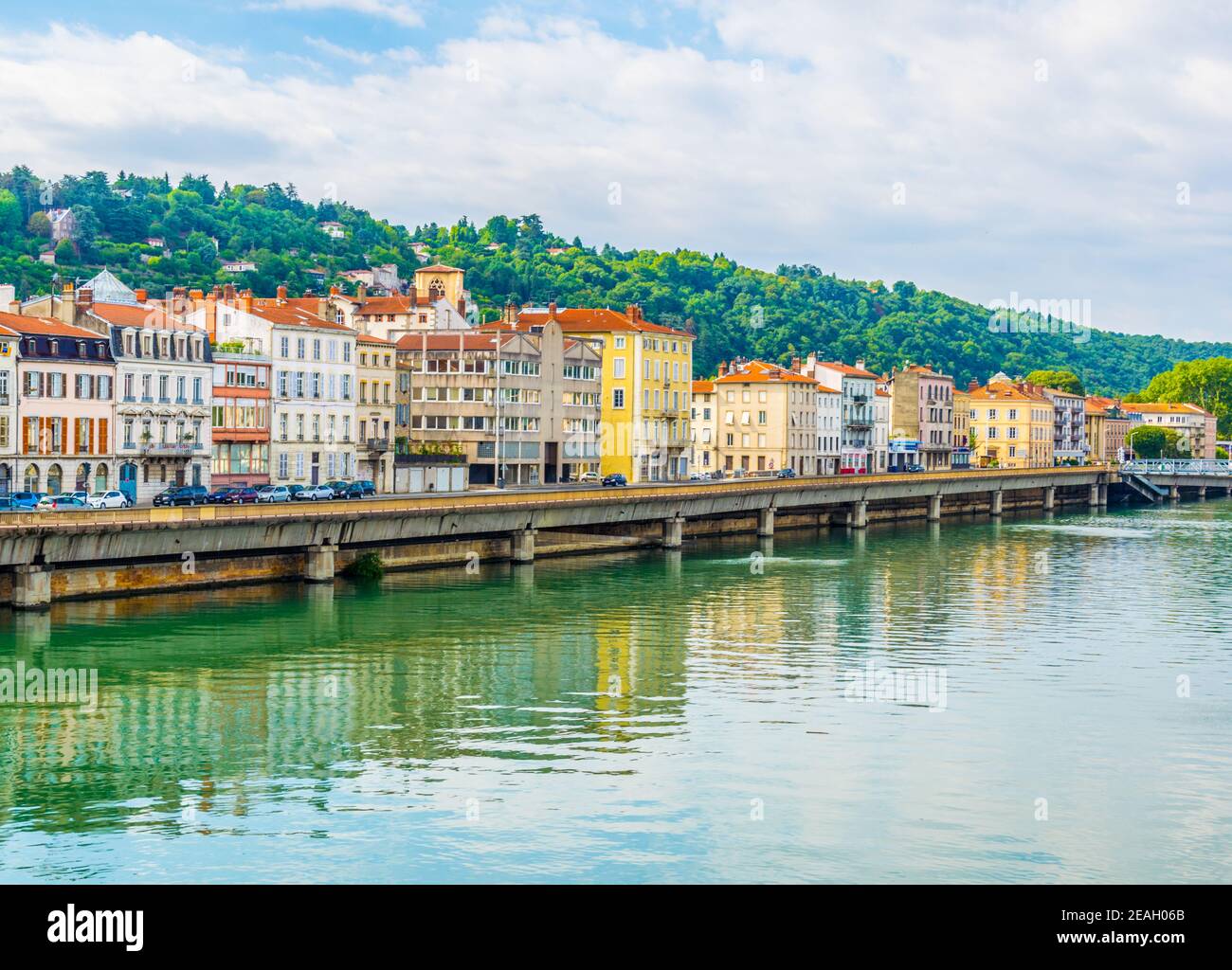Riverside of Rhone river in Vienne, France Stock Photo - Alamy