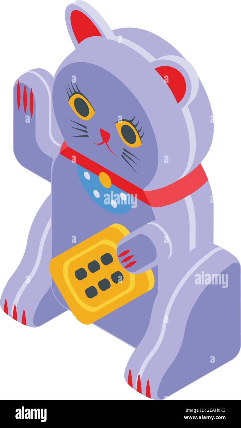 Talisman lucky cat icon. Isometric of talisman lucky cat vector icon ...