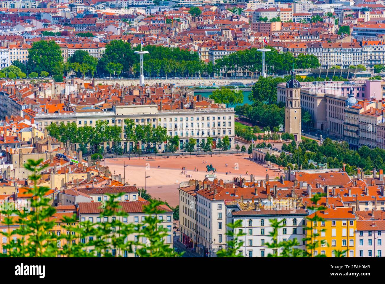 Aerial view of Place Bellecour in Lyon, France Stock Photo - Alamy