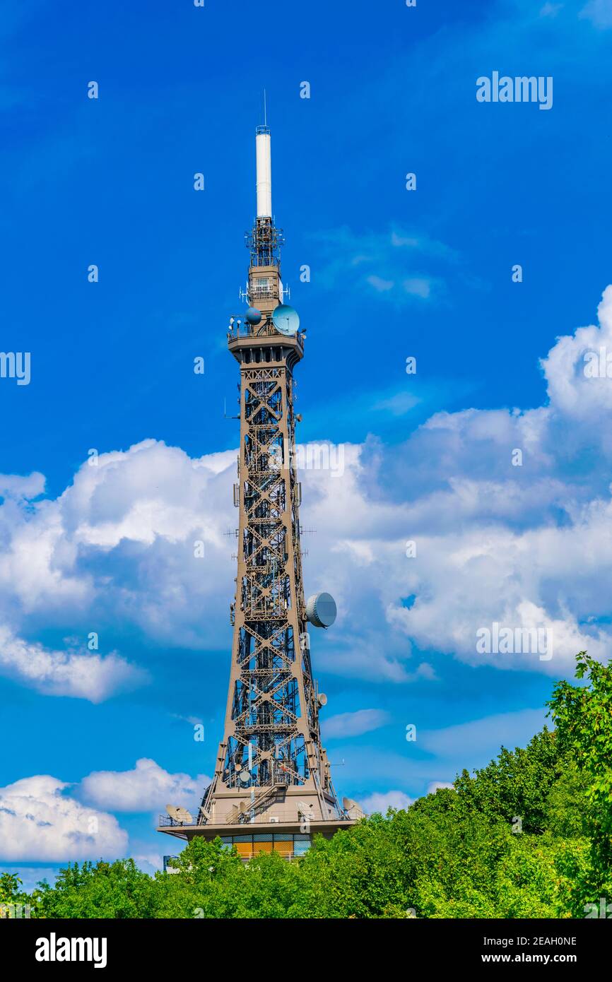 Famous metallic tower at fourviere hill in Lyon, France Stock Photo - Alamy