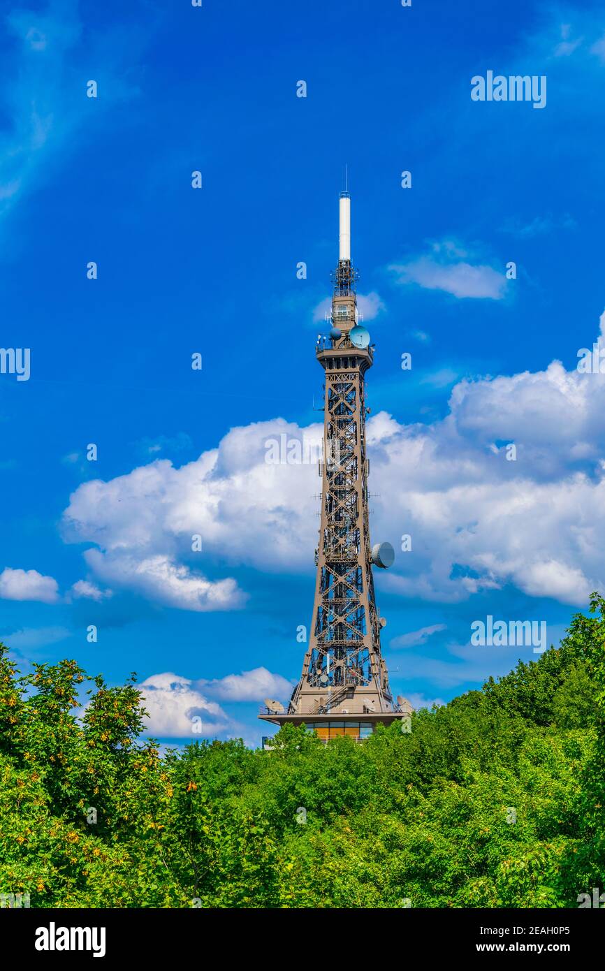 Famous metallic tower at fourviere hill in Lyon, France Stock Photo - Alamy