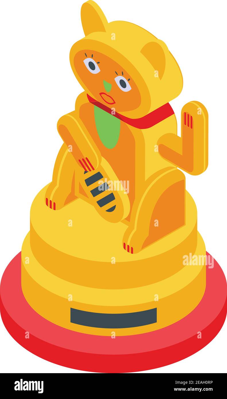 Money lucky cat icon. Isometric of money lucky cat vector icon for web ...