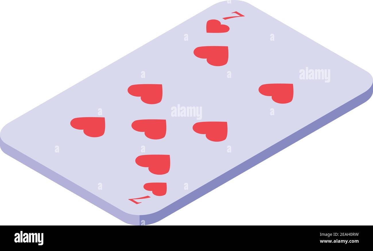 Lucky seven cards icon. Isometric of lucky seven cards vector icon for ...