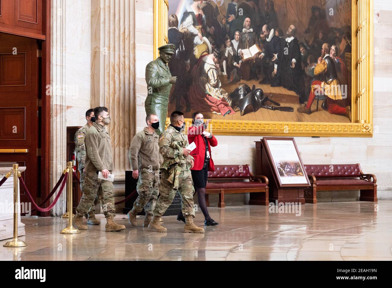 February 9, 2021 - Washington, DC, United States: National Guard troops ...