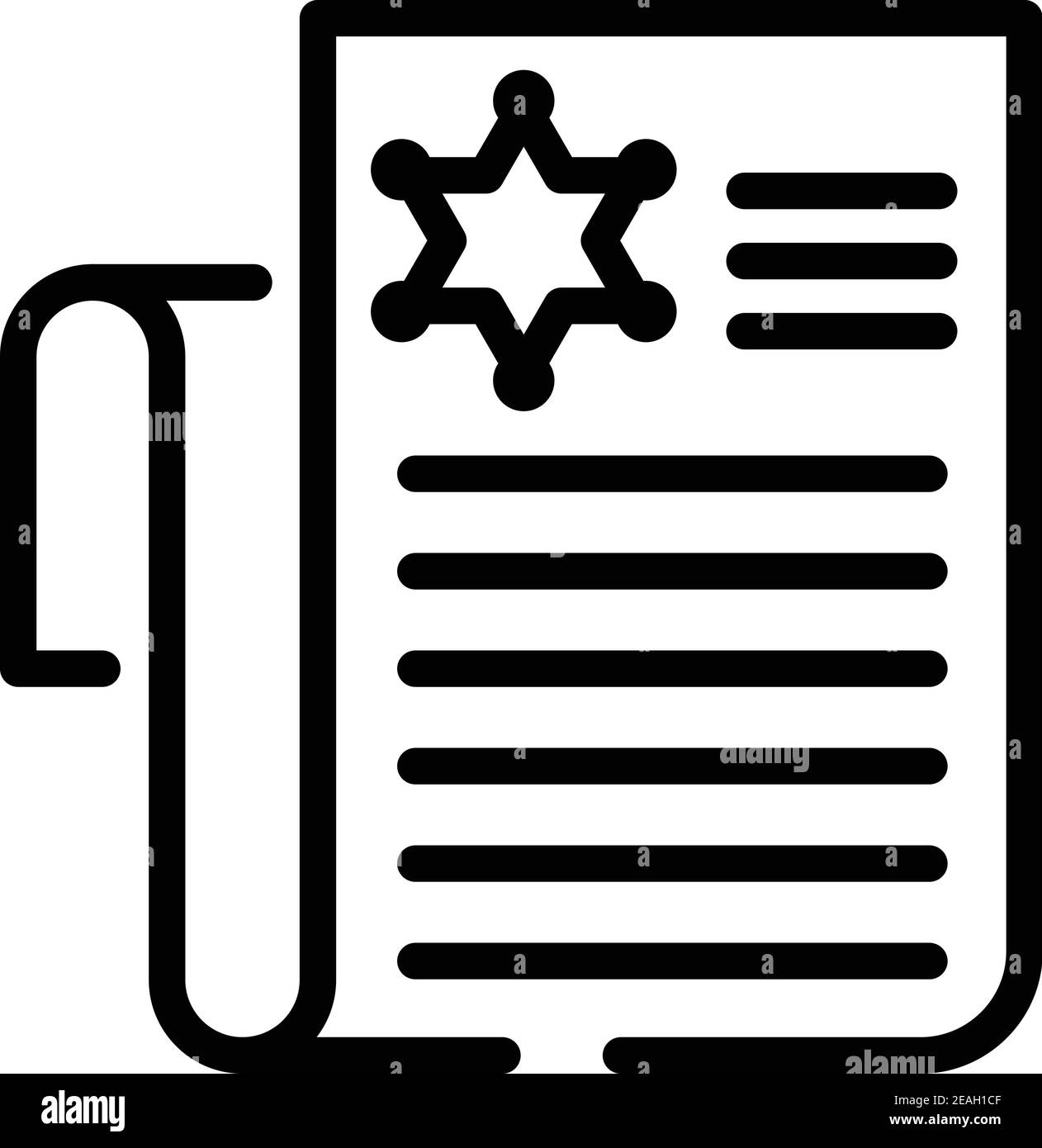 Police document icon. Outline police document vector icon for web ...