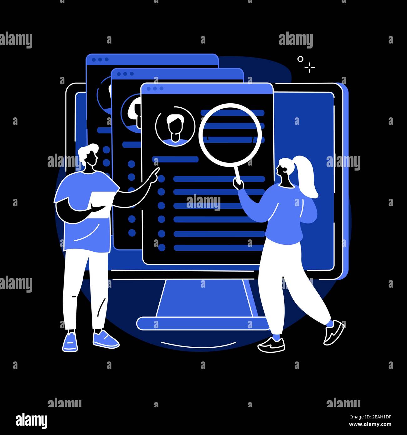 Virtual job fair abstract concept vector illustration Stock Vector ...