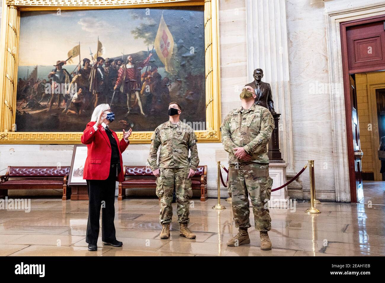 February 9, 2021 - Washington, DC, United States: National Guard troops ...