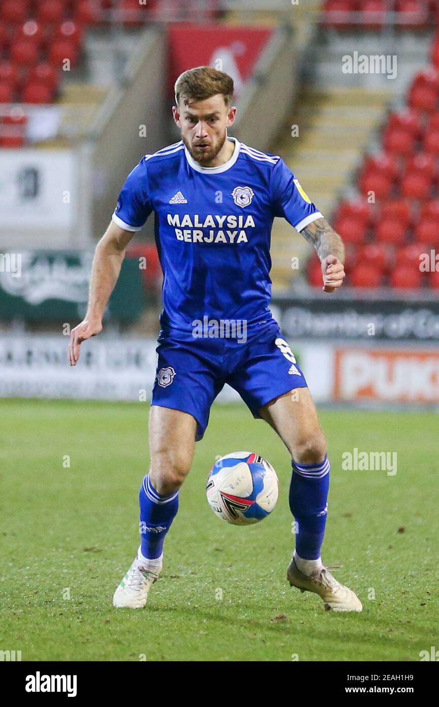 Rotherham, UK. 09th Feb, 2021. Joe Ralls #8 of Cardiff City during the ...