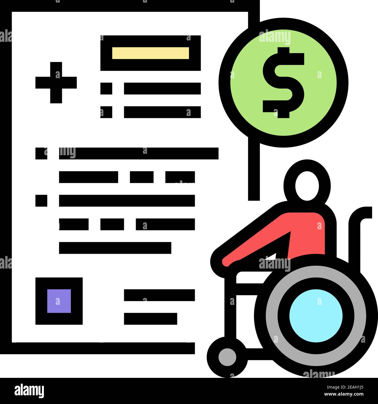 disabled allowance color icon vector illustration Stock Vector Image ...