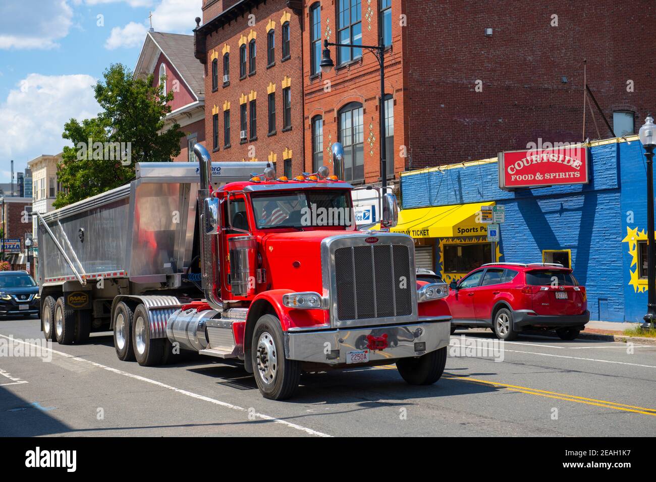 Peterbilt heavy duty truck on Cambridge Street in East Cambridge in ...