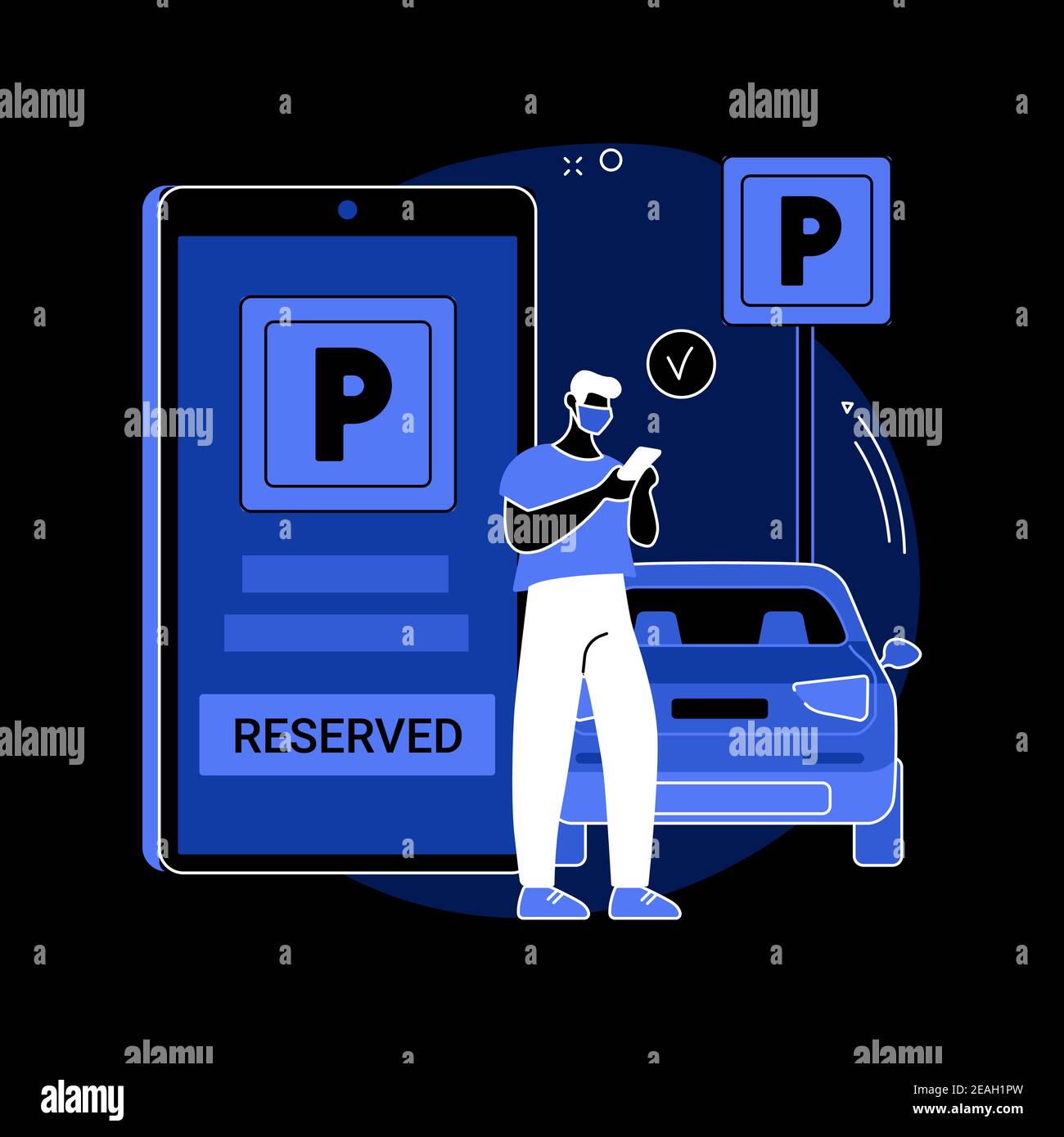 Reserve parking space for curbside pickup abstract concept vector ...