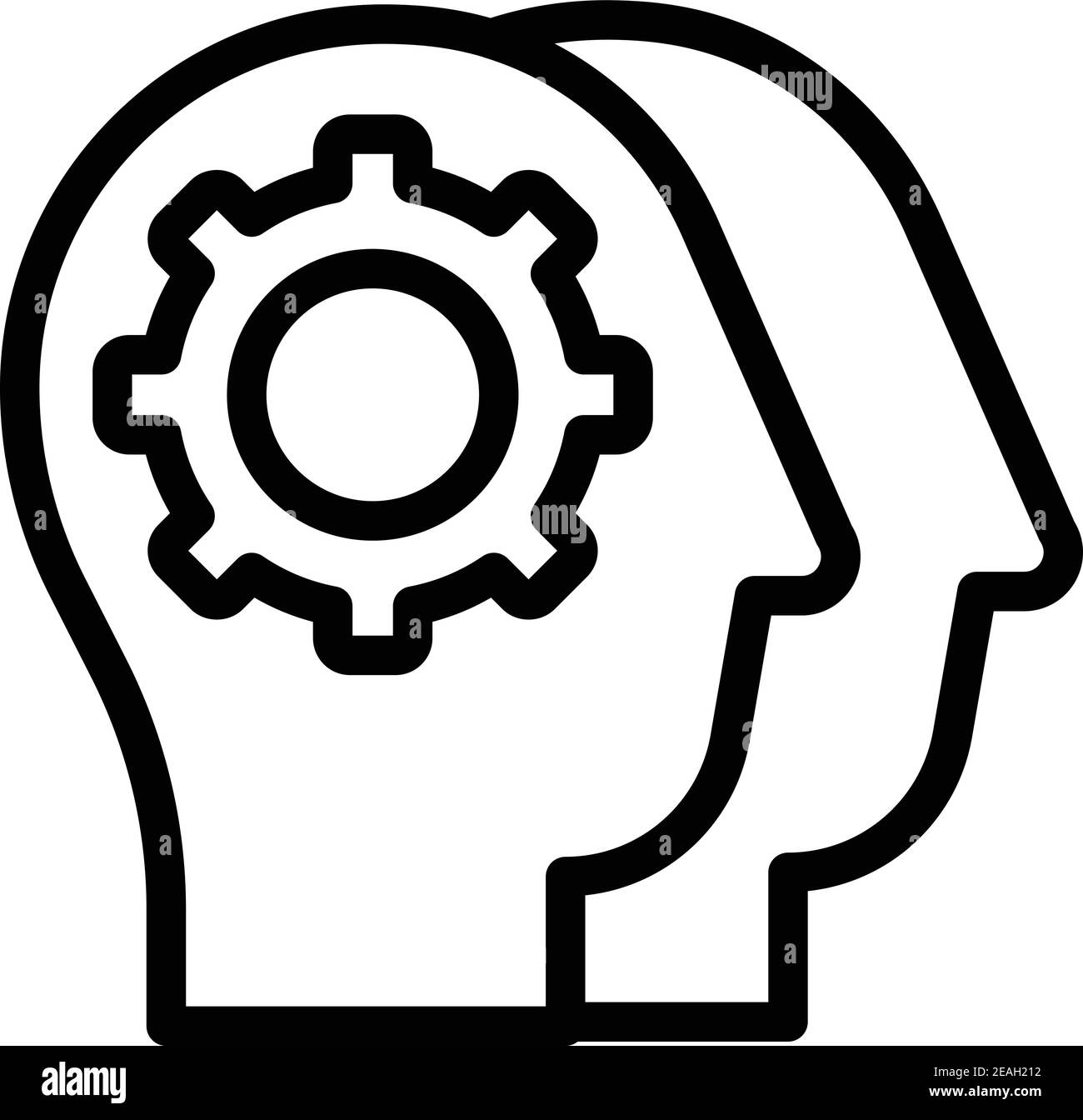 Gear human brain icon. Outline gear human brain vector icon for web ...