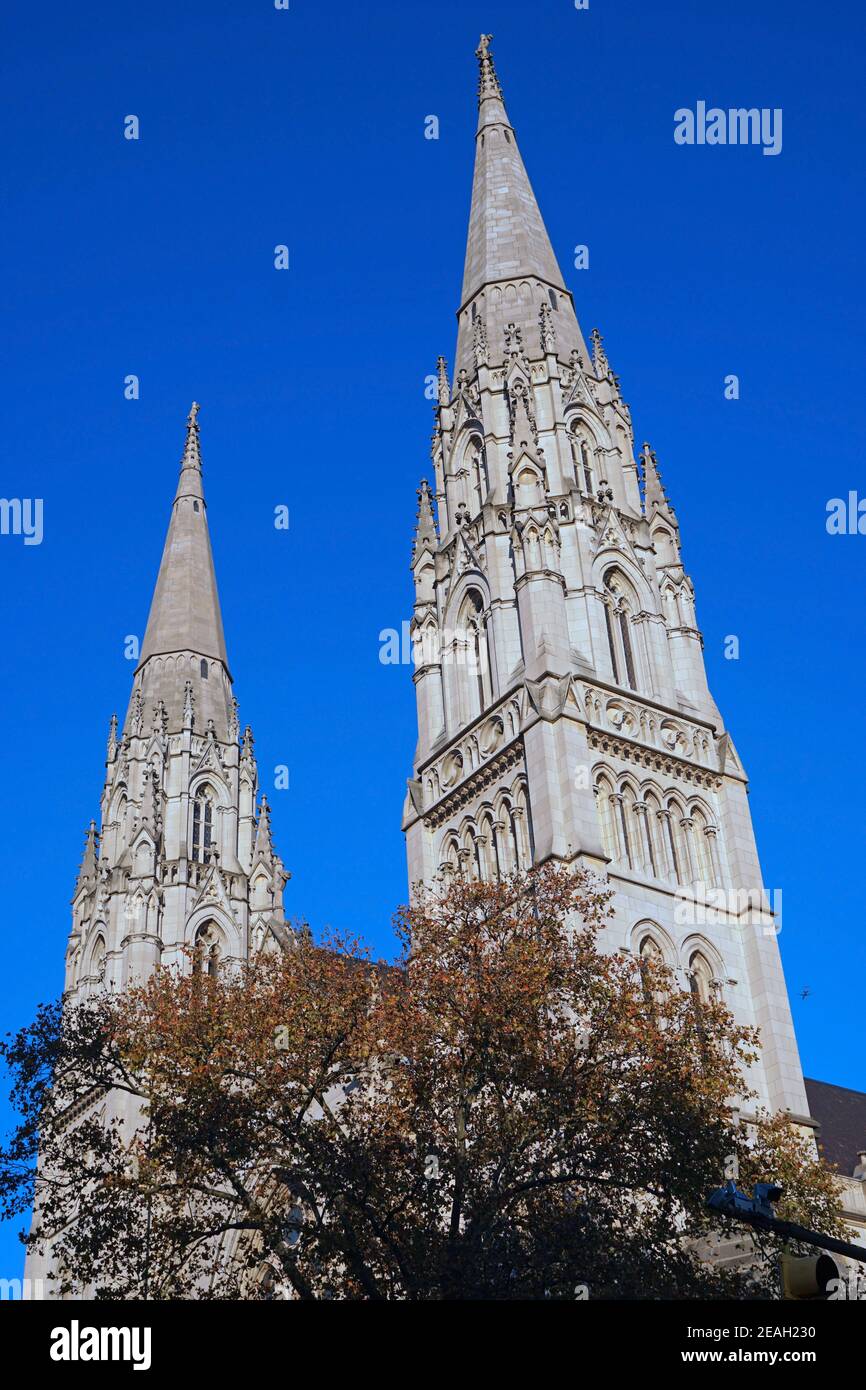 Spires of St. Paul Catholic Cathedral, Pittsburgh, Pennsylvania Stock ...