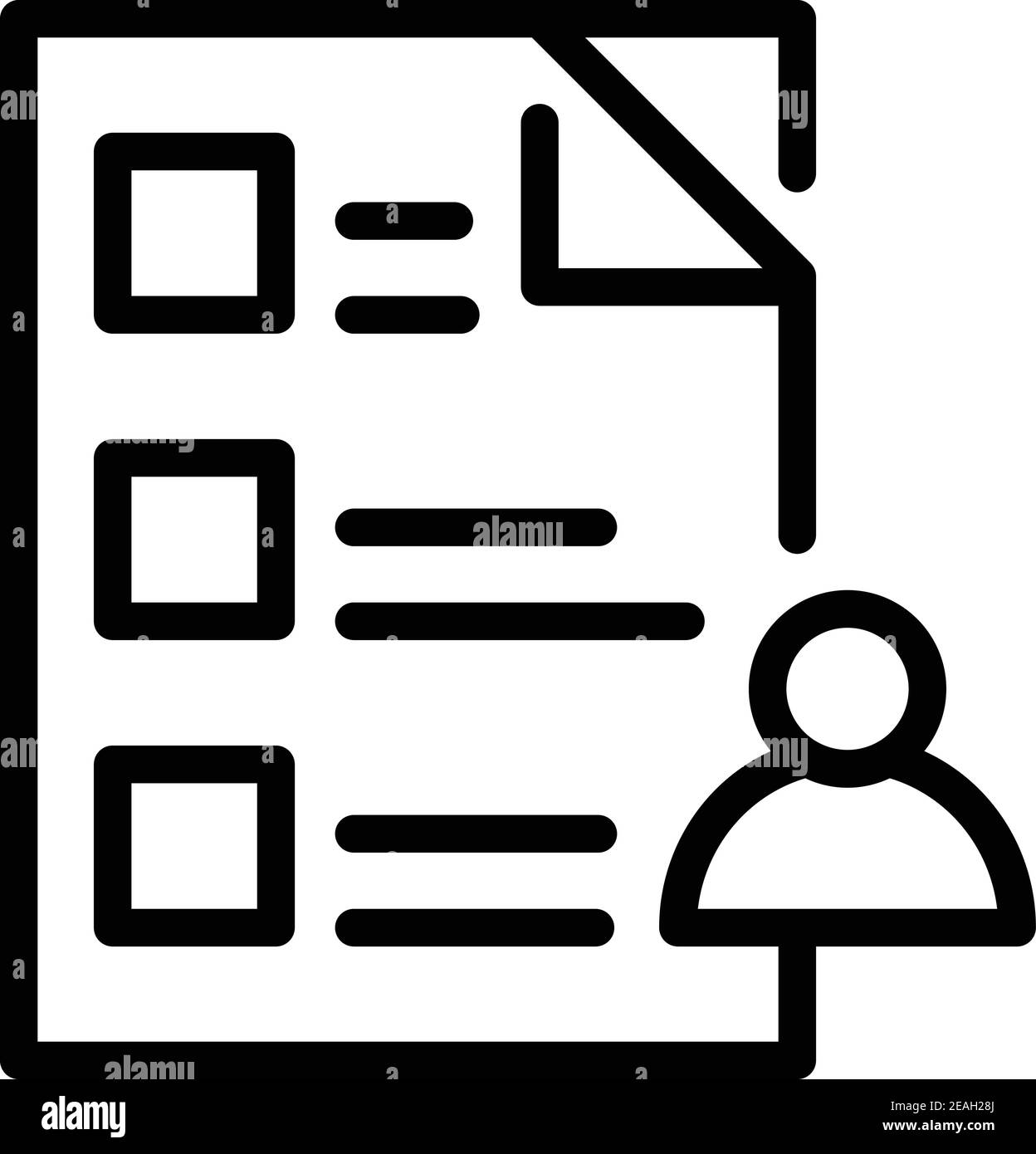 Authority checklist icon. Outline authority checklist vector icon for ...