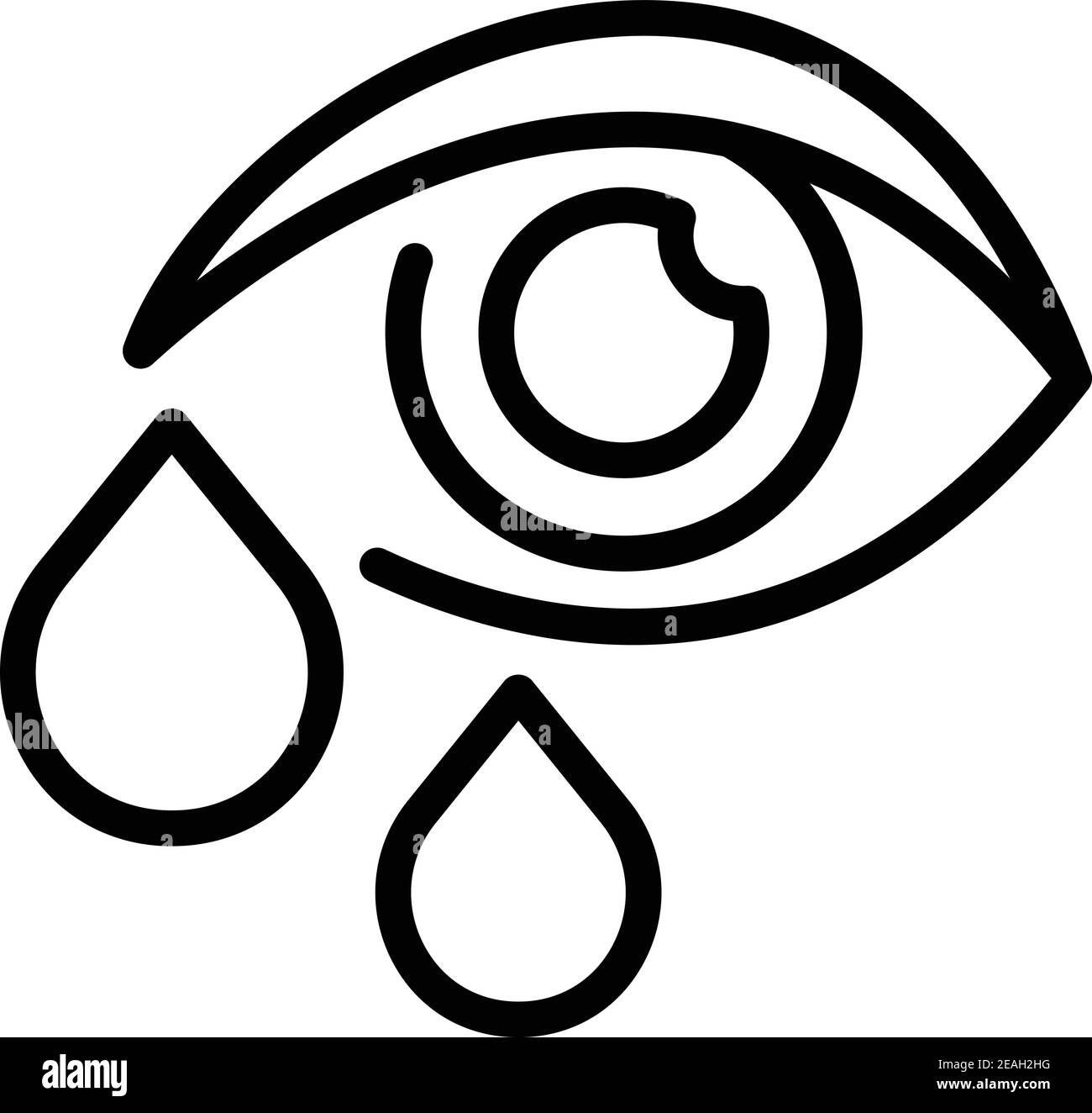Crying allergy eye icon. Outline crying allergy eye vector icon for web ...