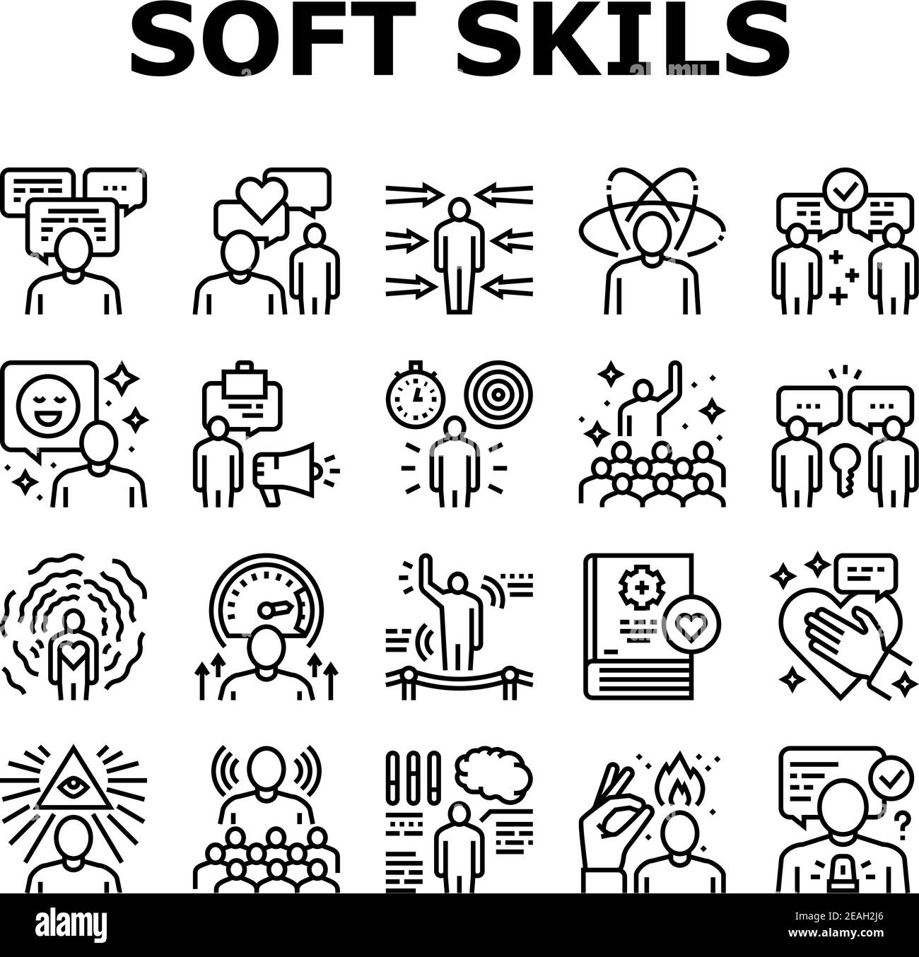 Soft Skills People Collection Icons Set Vector Stock Vector Image & Art ...