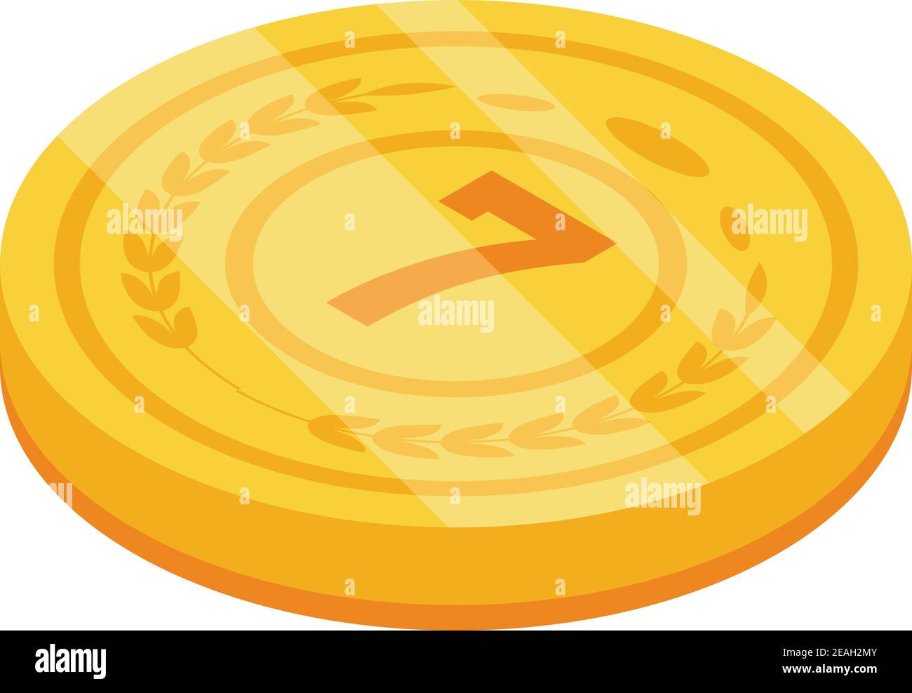 Gold seven coin icon. Isometric of gold seven coin vector icon for web ...