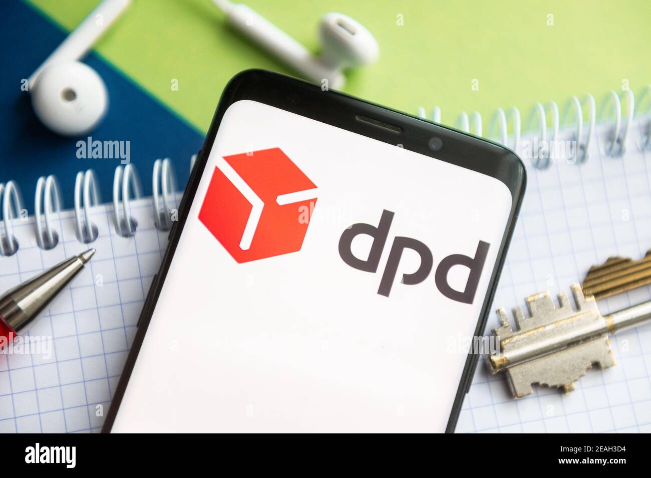 In this photo illustration, a DPD logo seen displayed on a smartphone ...