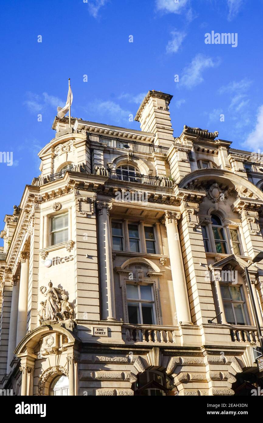Grade-II listed offices building on King Street, Manchester city centre ...