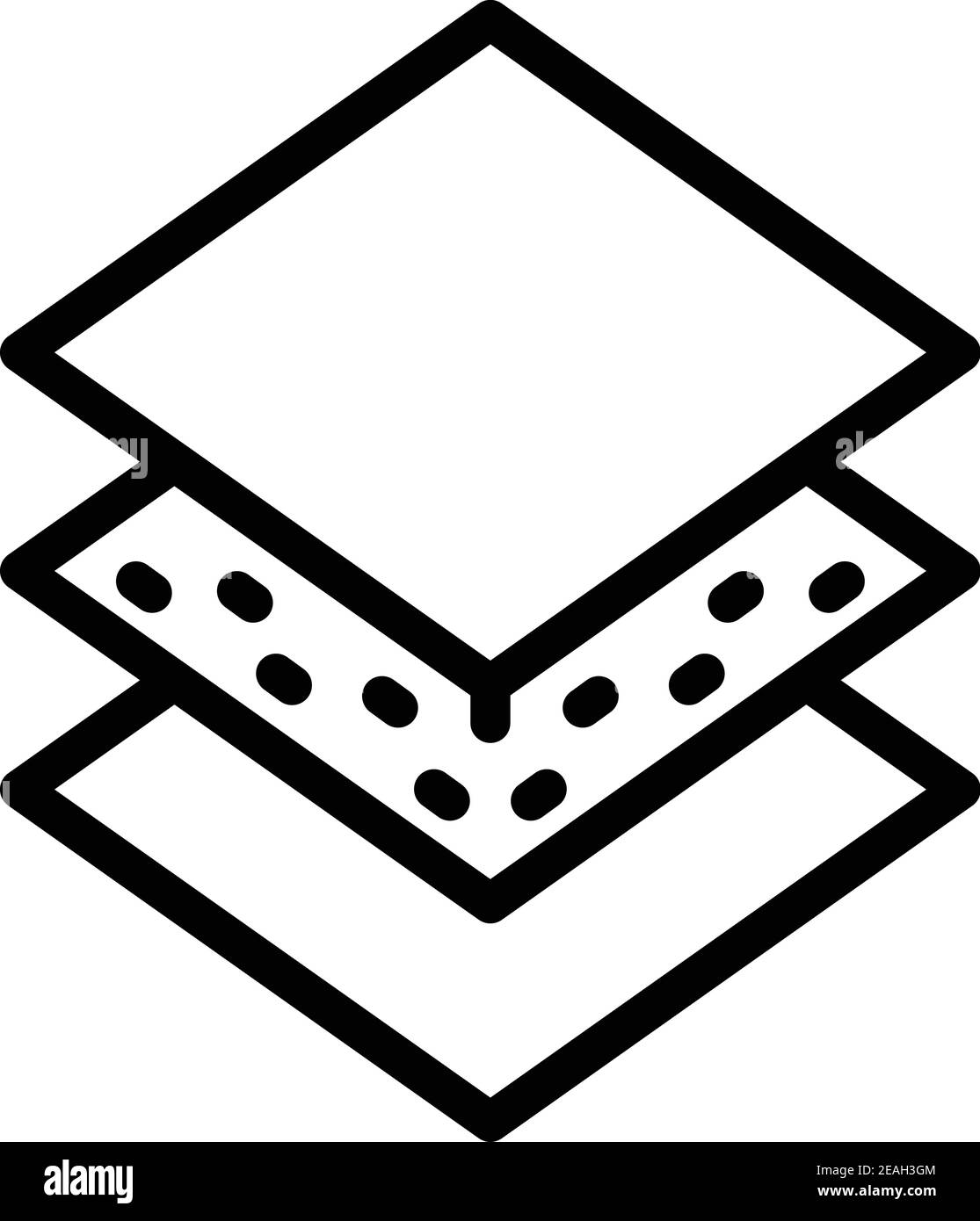 Three layer napkin icon. Outline three layer napkin vector icon for web ...