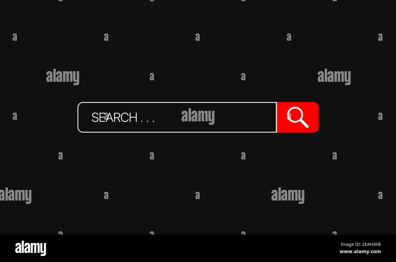 Search bar vector element with icon on black background . Vector ...